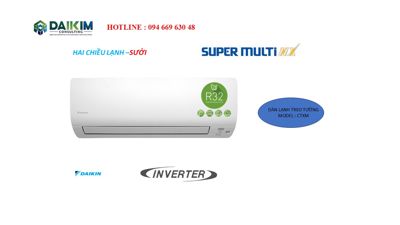 Dàn Lạnh Điều Hòa Multi Daikin Inverter 2 Chiều 9.000 BTU (CTXM25RVMV) - Đại kim