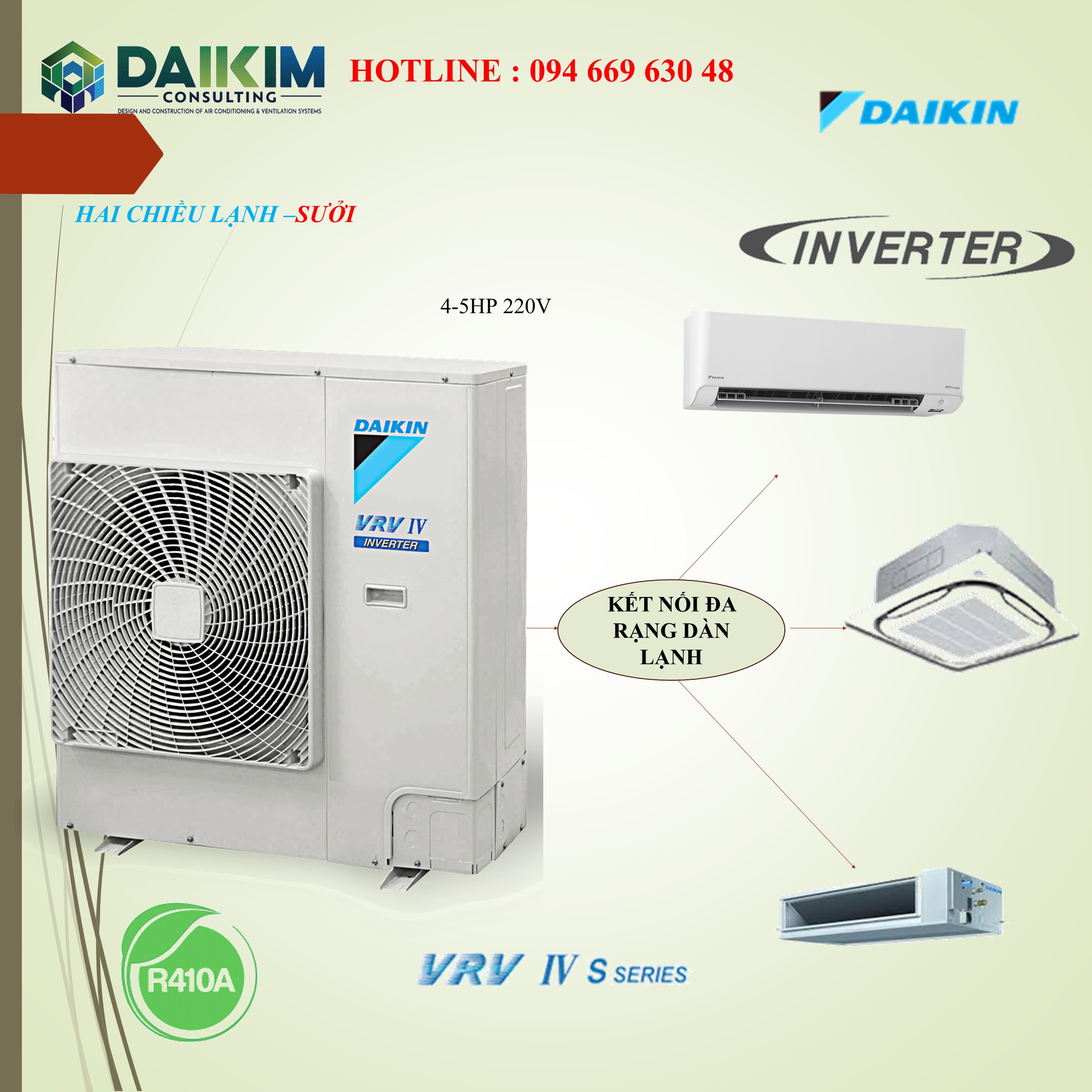 Dàn nóng VRV IV S Daikin inverter (5.0Hp) RXMQ5AVE - Đại kim